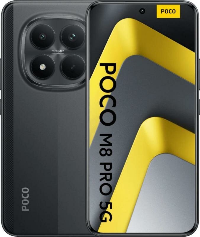 Смартфон Xiaomi Poco M8 Pro 5G 12/512 ГБ Black EU версия, оригинал
