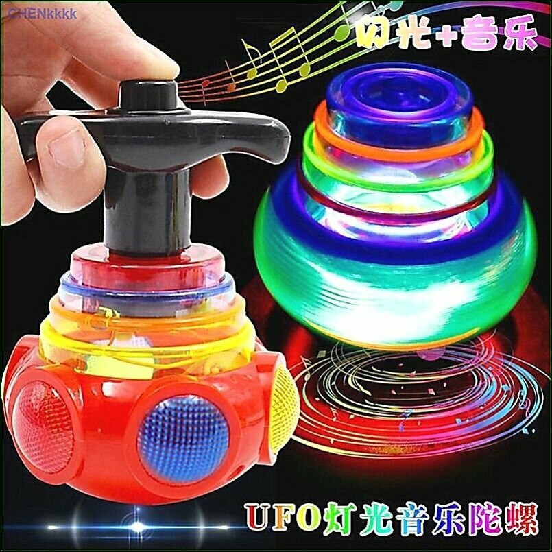 Светящаяся музыка на вершине UFO с музыкой и светом, игрушка для детей