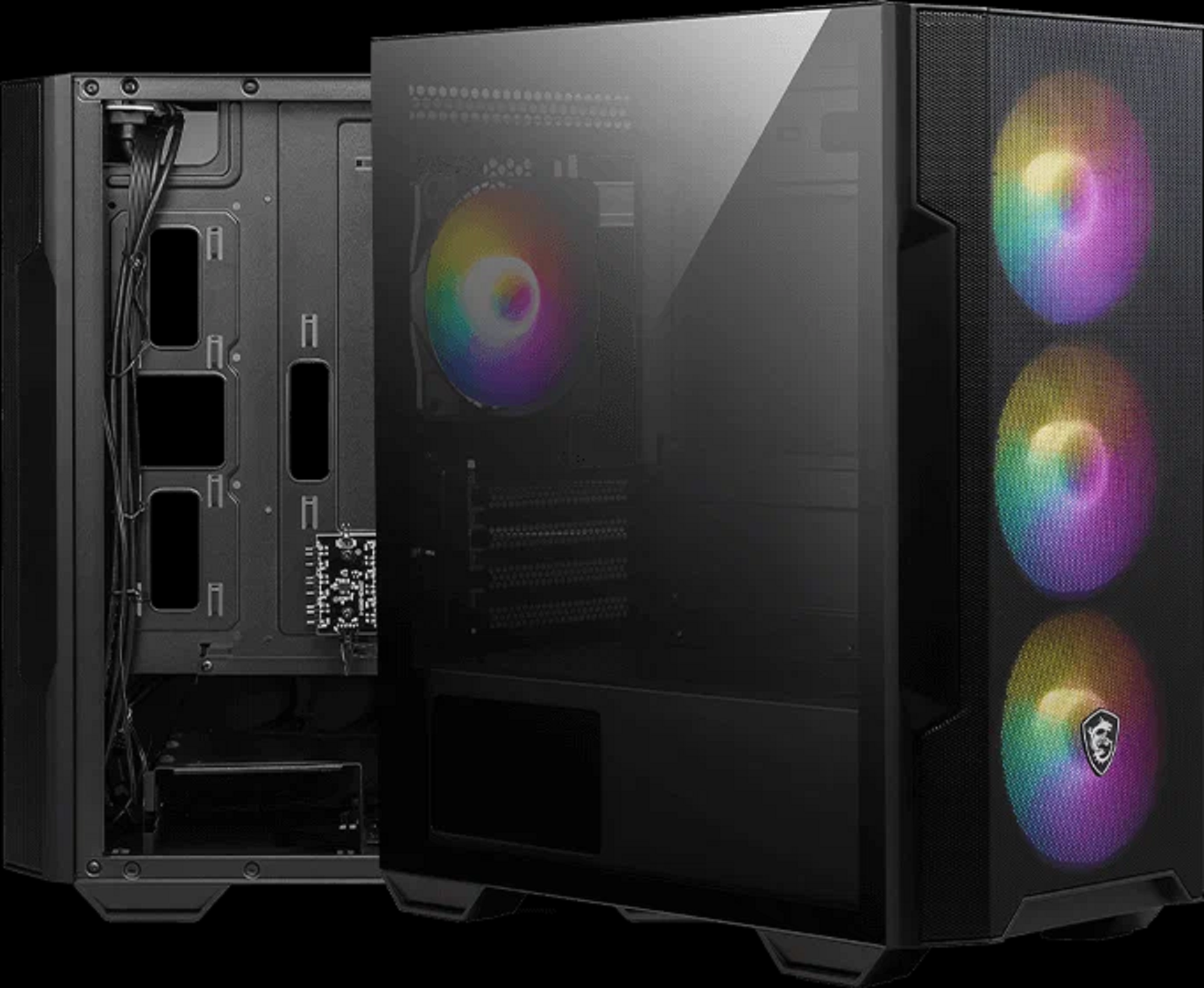 Корпус MSI MAG FORGE M100R, чёрный, без БП, боковая панель из закалённого стекла