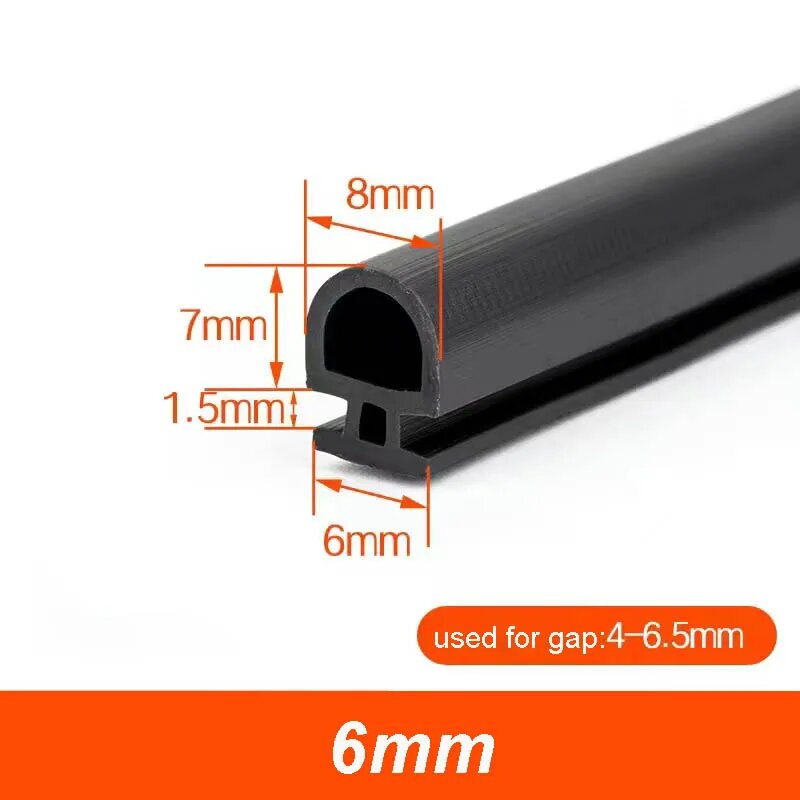 Unique solution Силиконовая уплотнительная лента 10 м Черный, 5M, TEP 6mm