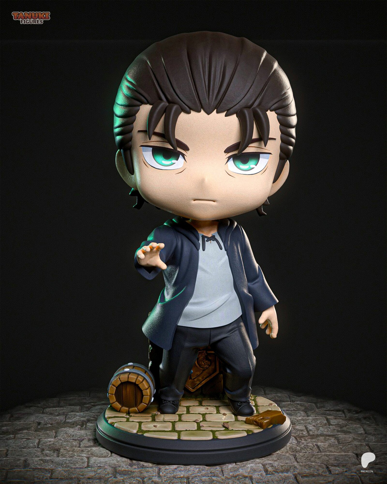 Сборная модель Eren (Attack on Titan), чиби, 107мм для покраски