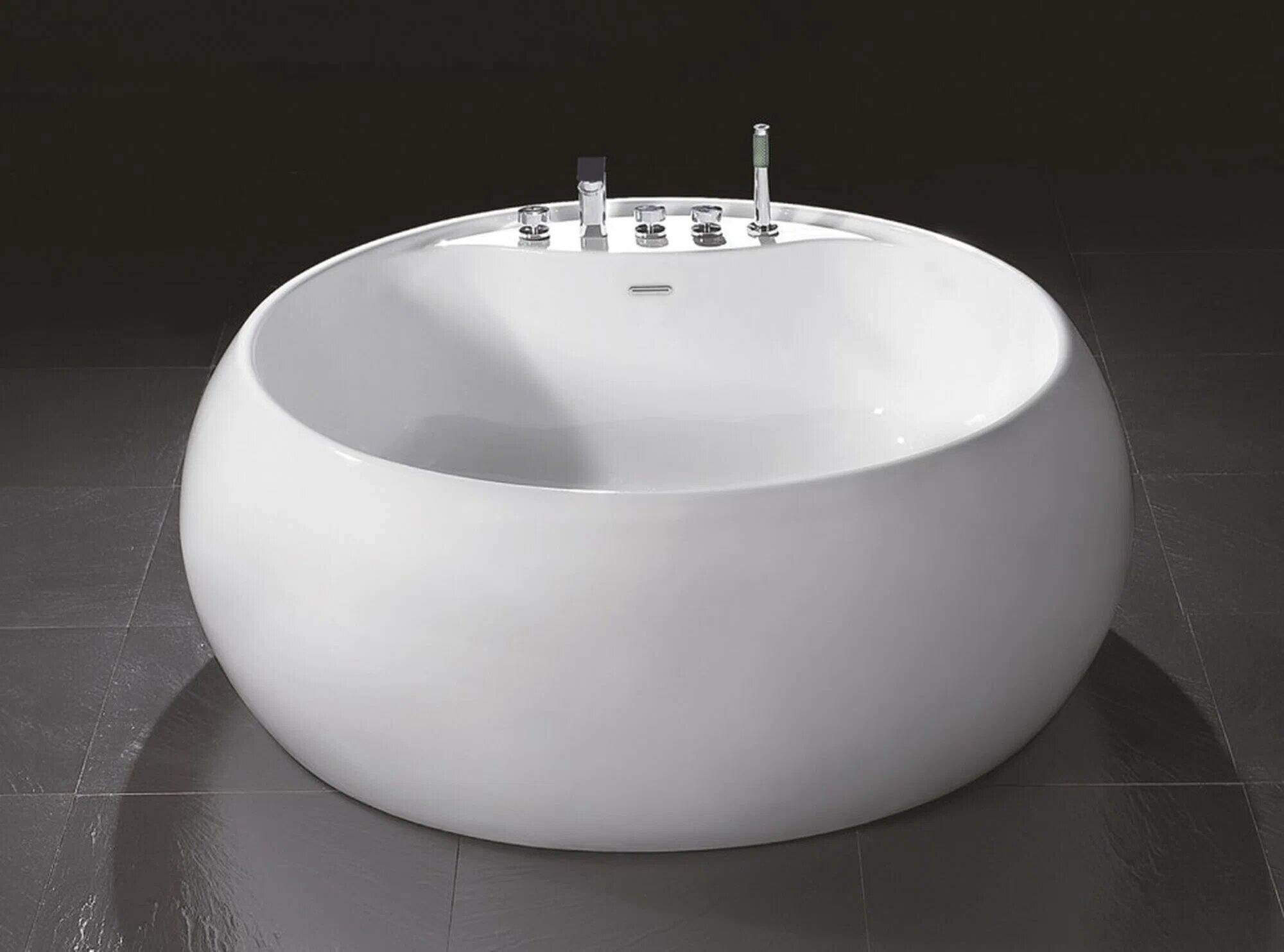 Акриловая ванна BelBagno BB30-1550, круглая, отдельностоящая, белая