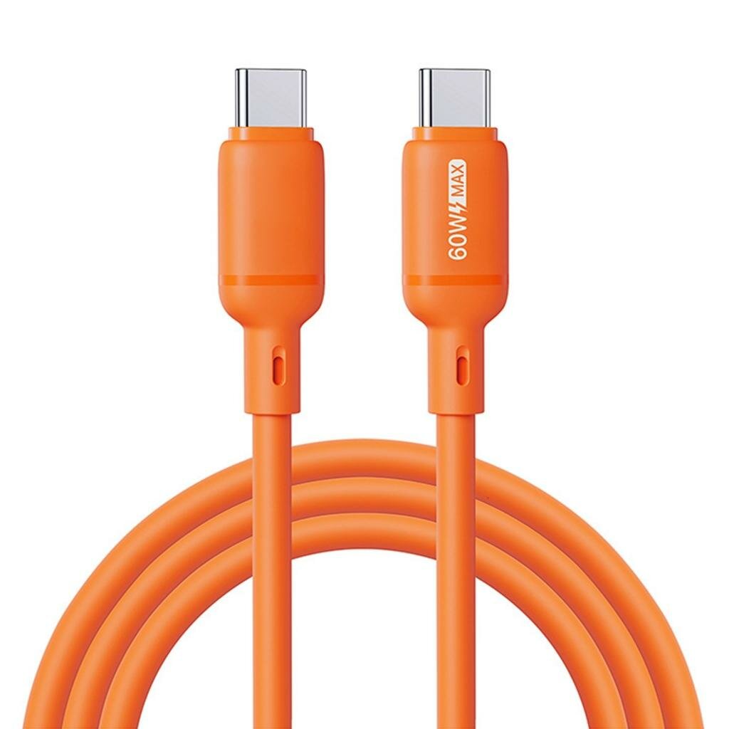 Кабель USB–USB-C 60W 480Mbps силиконовый, Янтарь