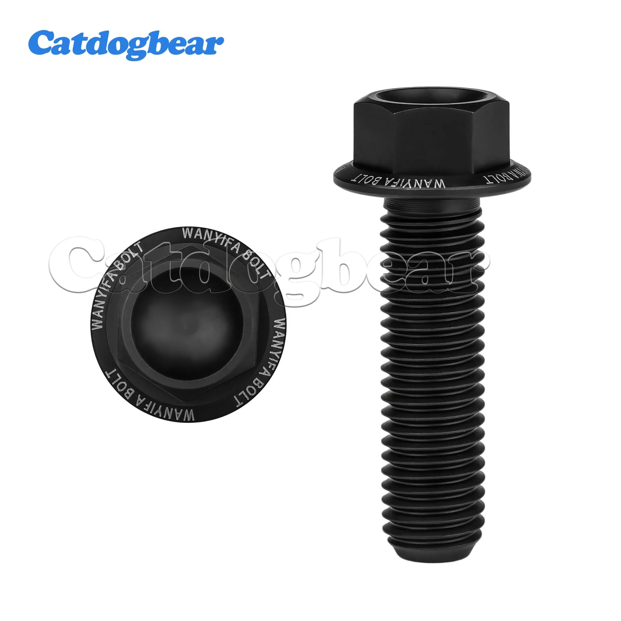 Титановые болты Catdogbear M7 x10 15 20 25 30 35 40 45 50 мм Black Matte, 25mm