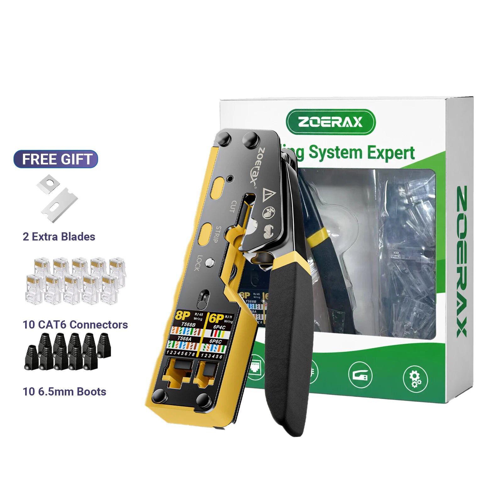 ZoeRax Обжимной инструмент RJ45 Yellow Kit