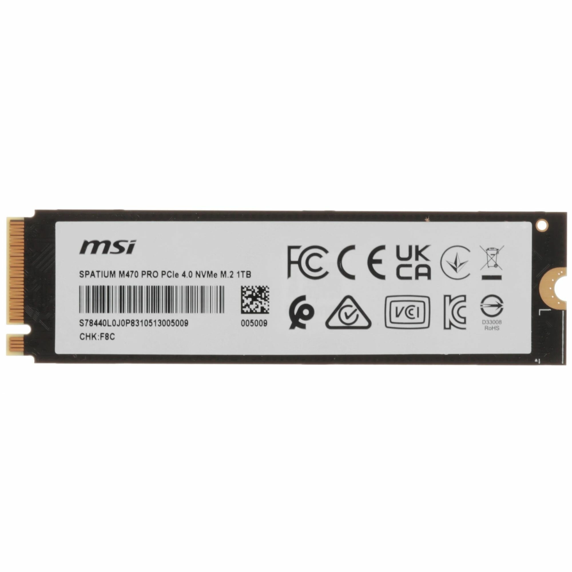 1 ТБ M.2 NVMe накопитель MSI SPATIUM M470 PRO (S78-440L0J0-P83) - PCI-E 4.0, чтение - 6000 МБ/с, запись - 4500 МБ/c, TBW - 320