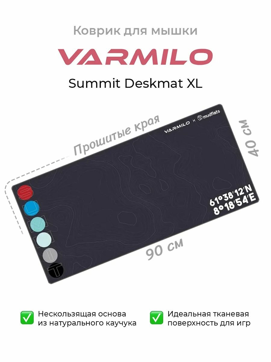 Varmilo Summit Deskmat XL, серый, коврик для мыши