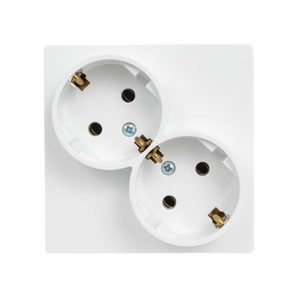 Розетка Simon 2х2К+З Schuko без шторок, белый 2450459-030