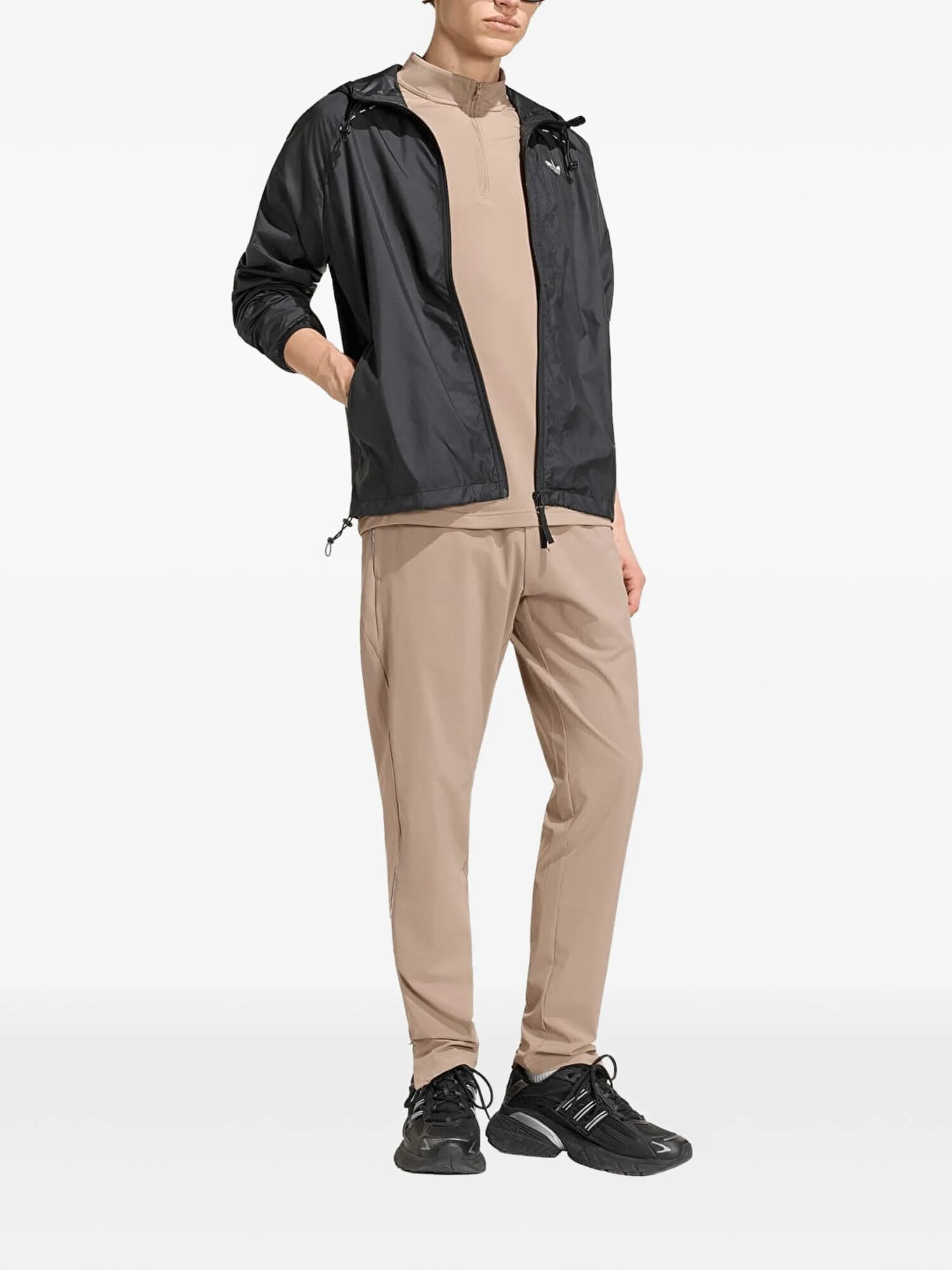 Худи adidas Tech Trefoil Essentials zip-up hoodie, размер 46 GER, , черный — фото 1