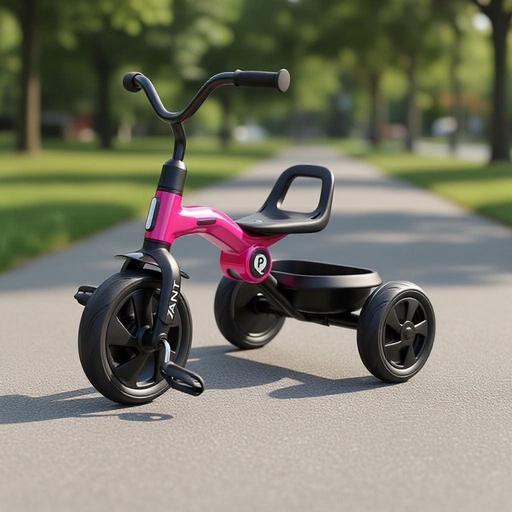 Велосипед QPlay LH509, складной, для детей, 3 скорости, 12", розовый