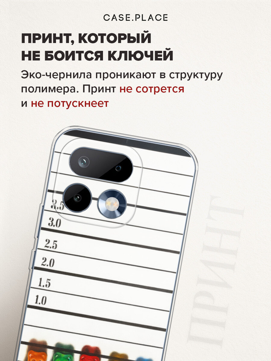 Чехол на Realme 16 Pro / Реалме 16 Про с принтом Цветные мармеладные мишки — фото 1