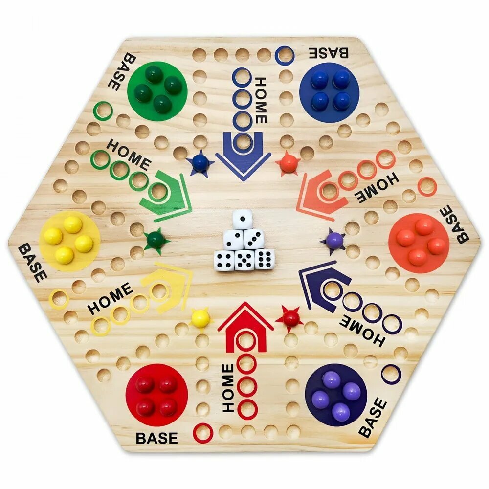 ACDANC Игровая доска Aggravation для 4-6 игроков, деревянная, двусторонняя, для семейных игр.