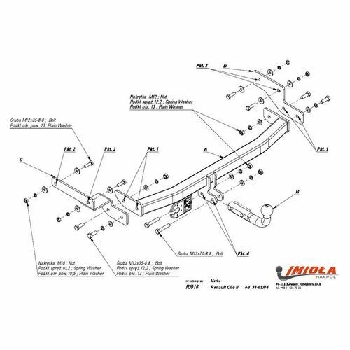 Фаркоп volkswagen (t-roc) IMIOLA r016