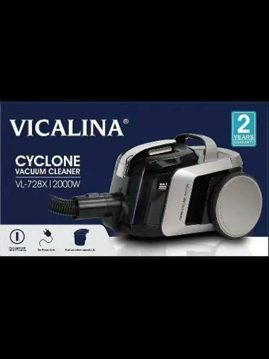 Циклонный пылесос VICALINA VL-728X 2000Вт контейнерный без мешка для сухой уборки