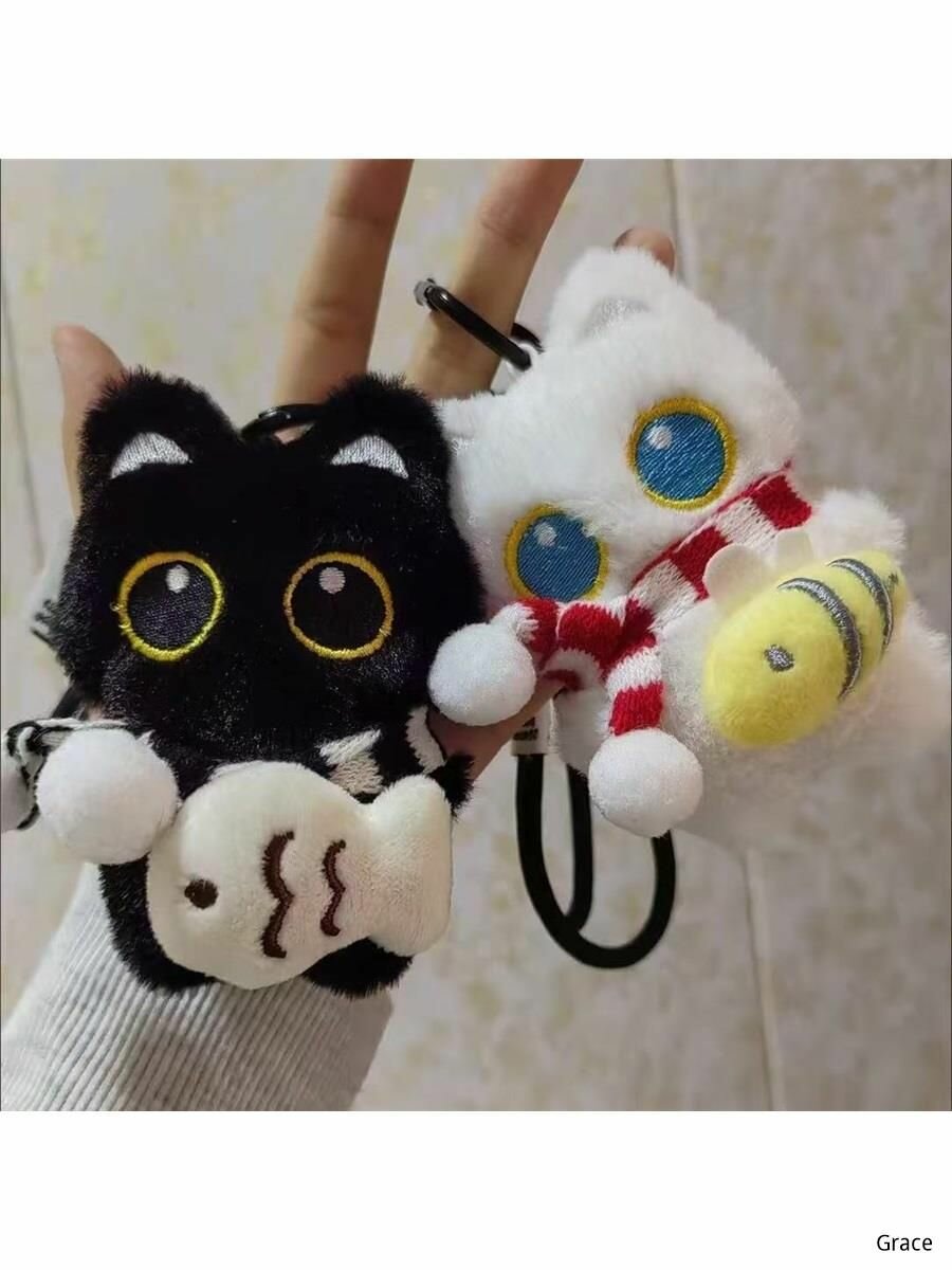 Мягкая подвеска-игрушка Кот , подарок для девушки, школьный аксессуар