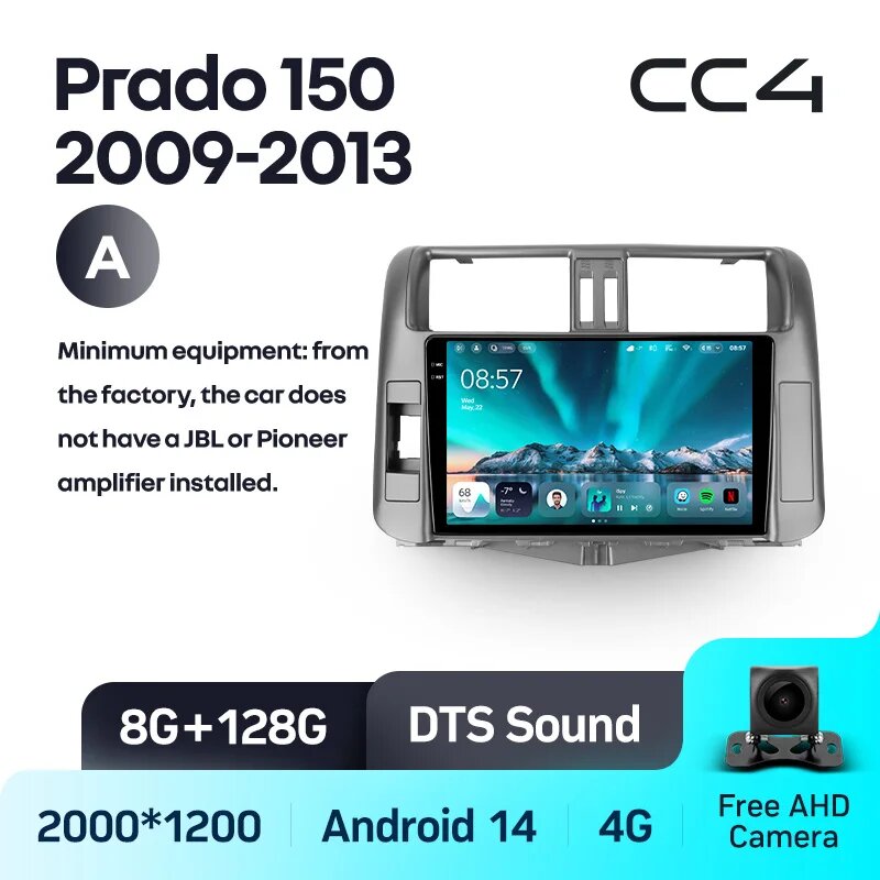 Магнитола TEYES CC4 для Toyota Land Cruiser Prado 150 (2009-2013), 8+128G, Android 1