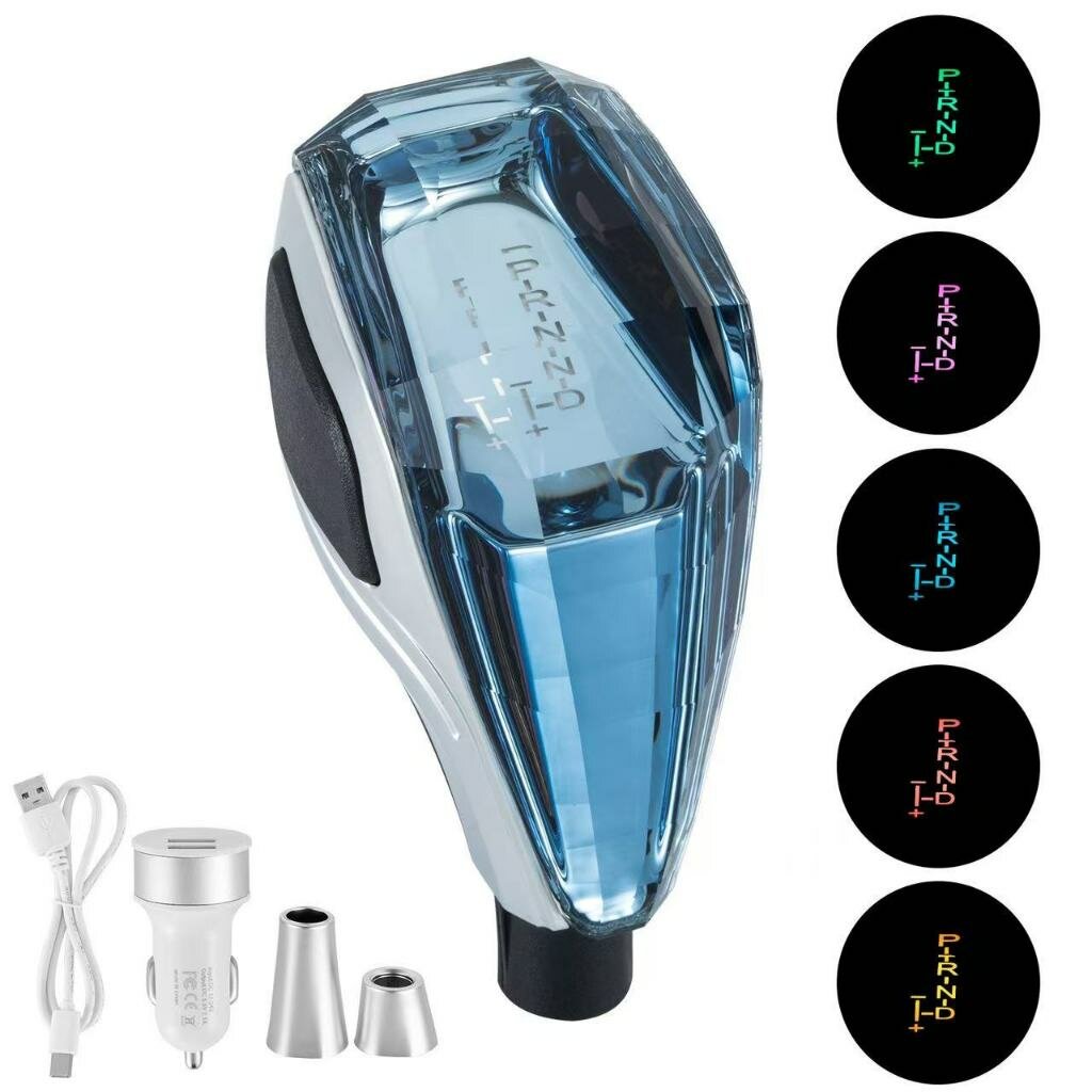 Car Crystal Universal Transmission Brand Name With LED Shifter KNob