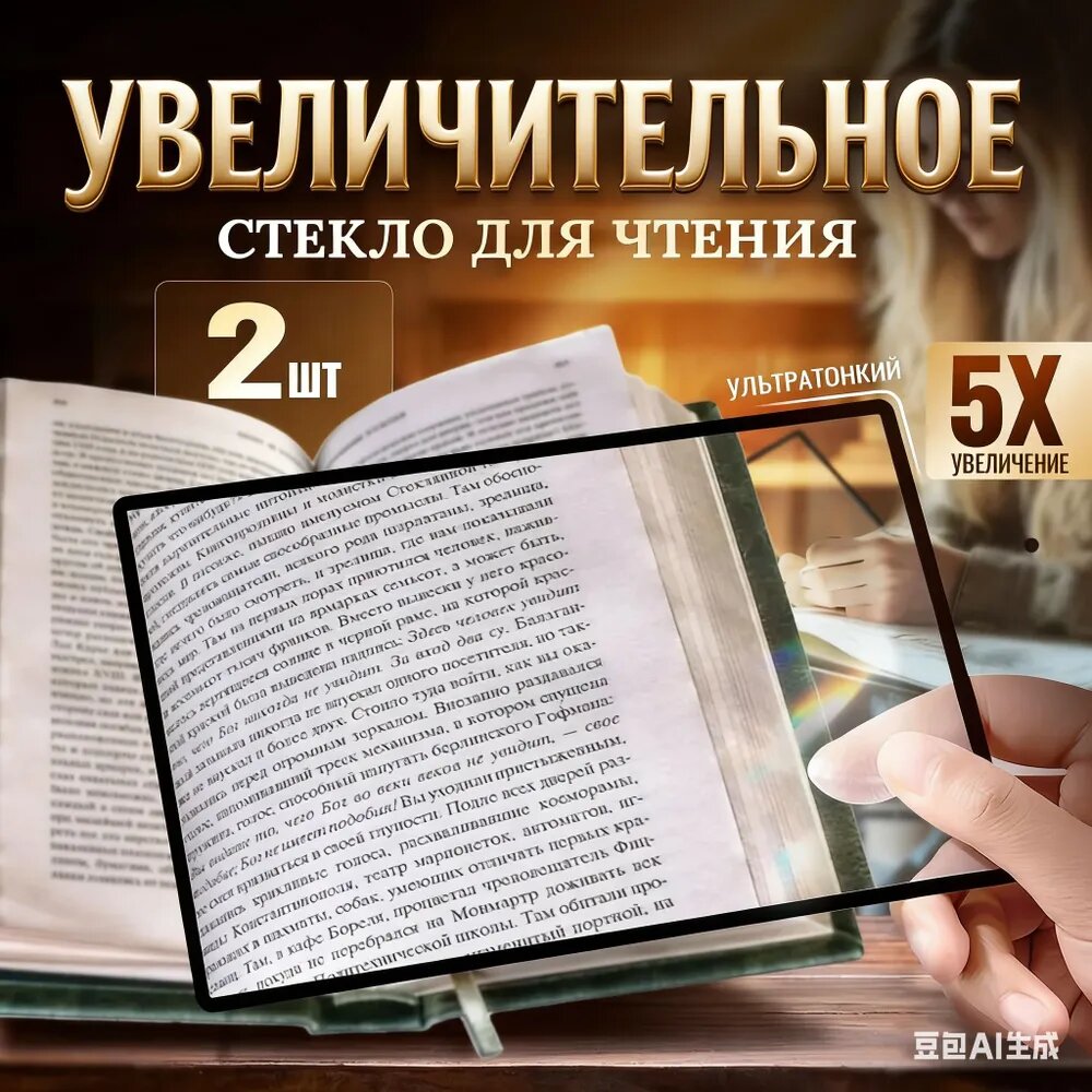 Лупа 5-кратная, диаметр: 182 мм