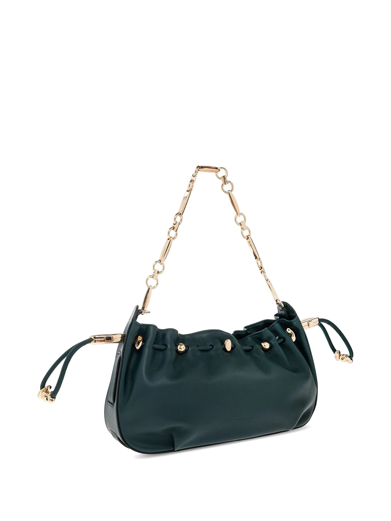 Сумка ZIMMERMANN Halcyon chain-link drawstring shoulder bag, green — фото 1