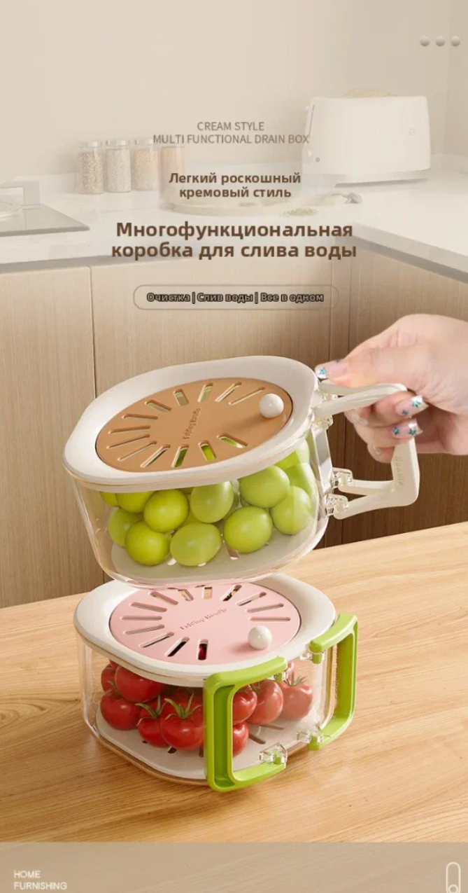 Многофункциональная корзина для сушки фруктов и овощей, 15×8,5 см, синяя