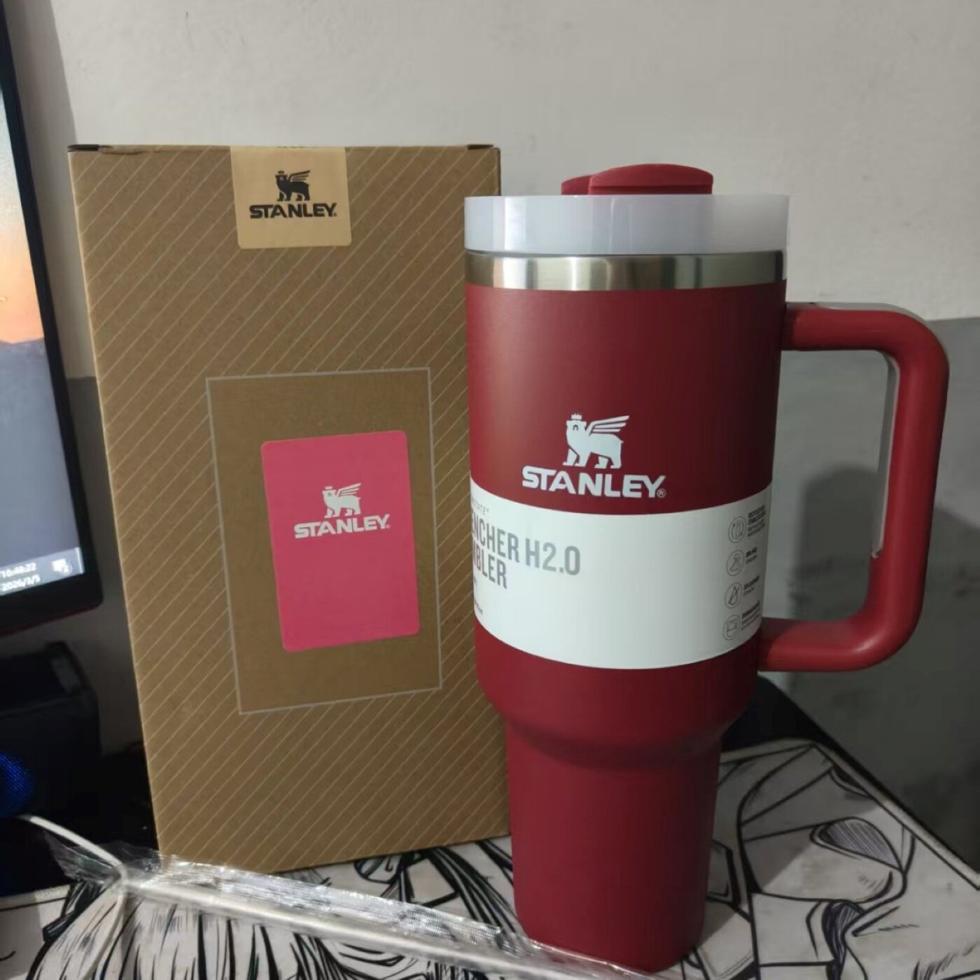 STANLEY -Чашка с ручкой, двухслойная нержавеющая сталь, автомобильная чашка, чашка Ice Tyrant, 1,18л