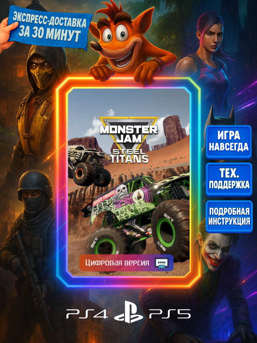 Monster Jam Steel Titans PS4/PS5 | Моментальная доставка | Английский язык | Имитация