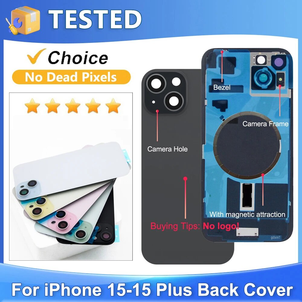 Крышка для iPhone 15 Black, детали камеры