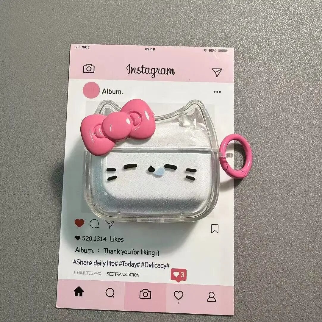 Чехол AirPods Pro 3 2025, силикон, кот, Bow