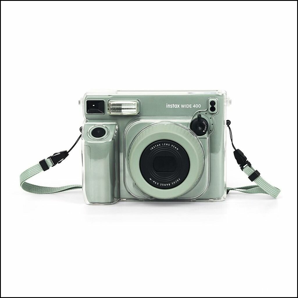 Кейс для фотоаппарата Fujifilm Instax Wide 400, прозрачный, пластик, с ремнём