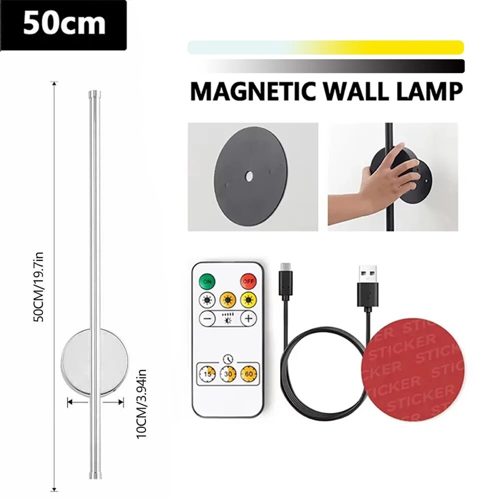 CETANT Настенный светильник rechargeable LED черный/золотой Silver DImming 50CM