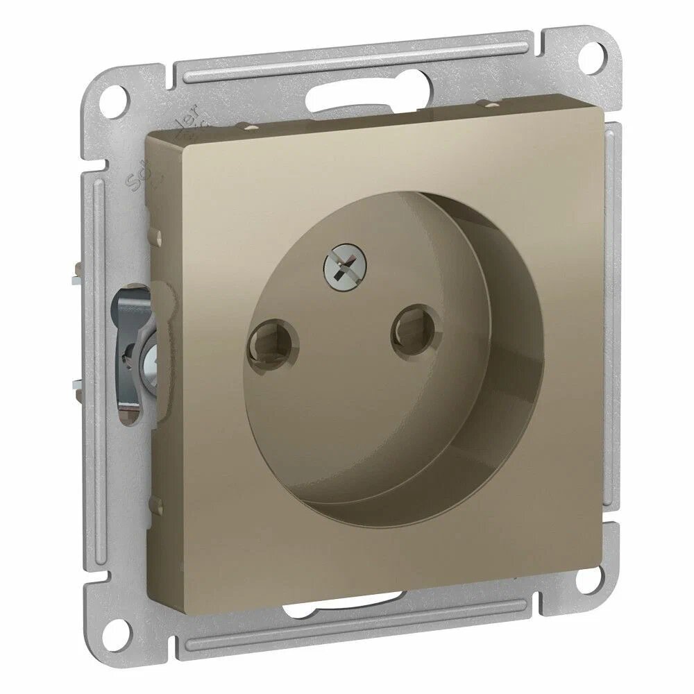 Systeme Electric AtlasDesign Шампань Розетка б/з со шторками, 16А, механизм ATN000549 3шт