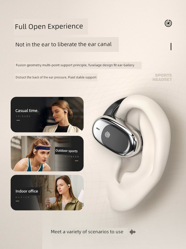 Беспроводные наушники с костной передачей Bluetooth, Dolby Surround, отсутствие утечки звука, быстрое подключение,