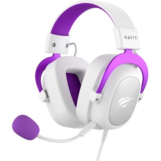 Игровые наушники Havit H2002dwp проводные белый пурпурный (H2002dwp)