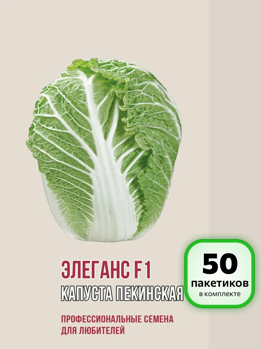 (50 шт.) - Семена Капуста пекинская элеганс F1 5шт