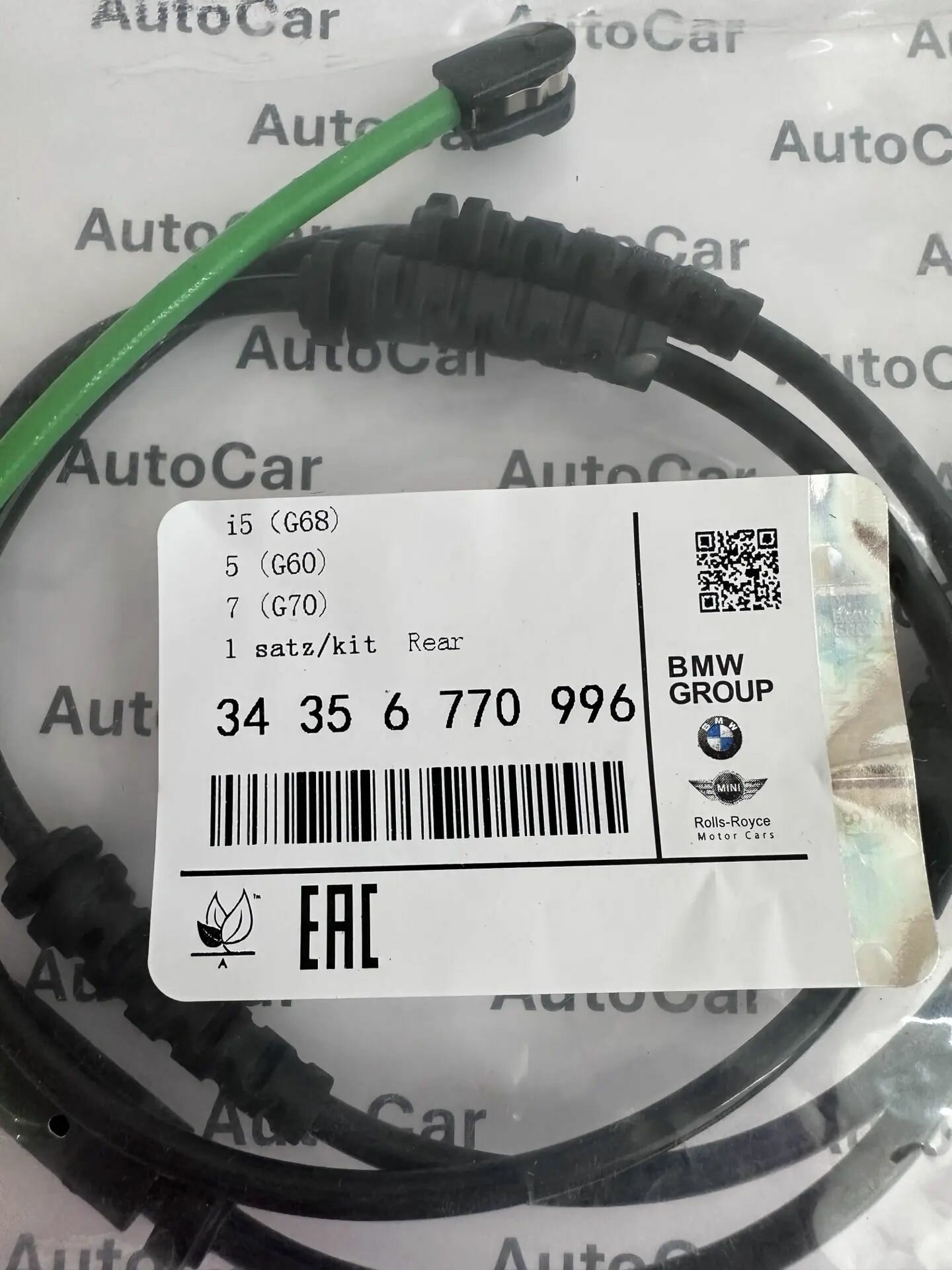 Датчик износа задних тормозных колодок BMW 34356770996