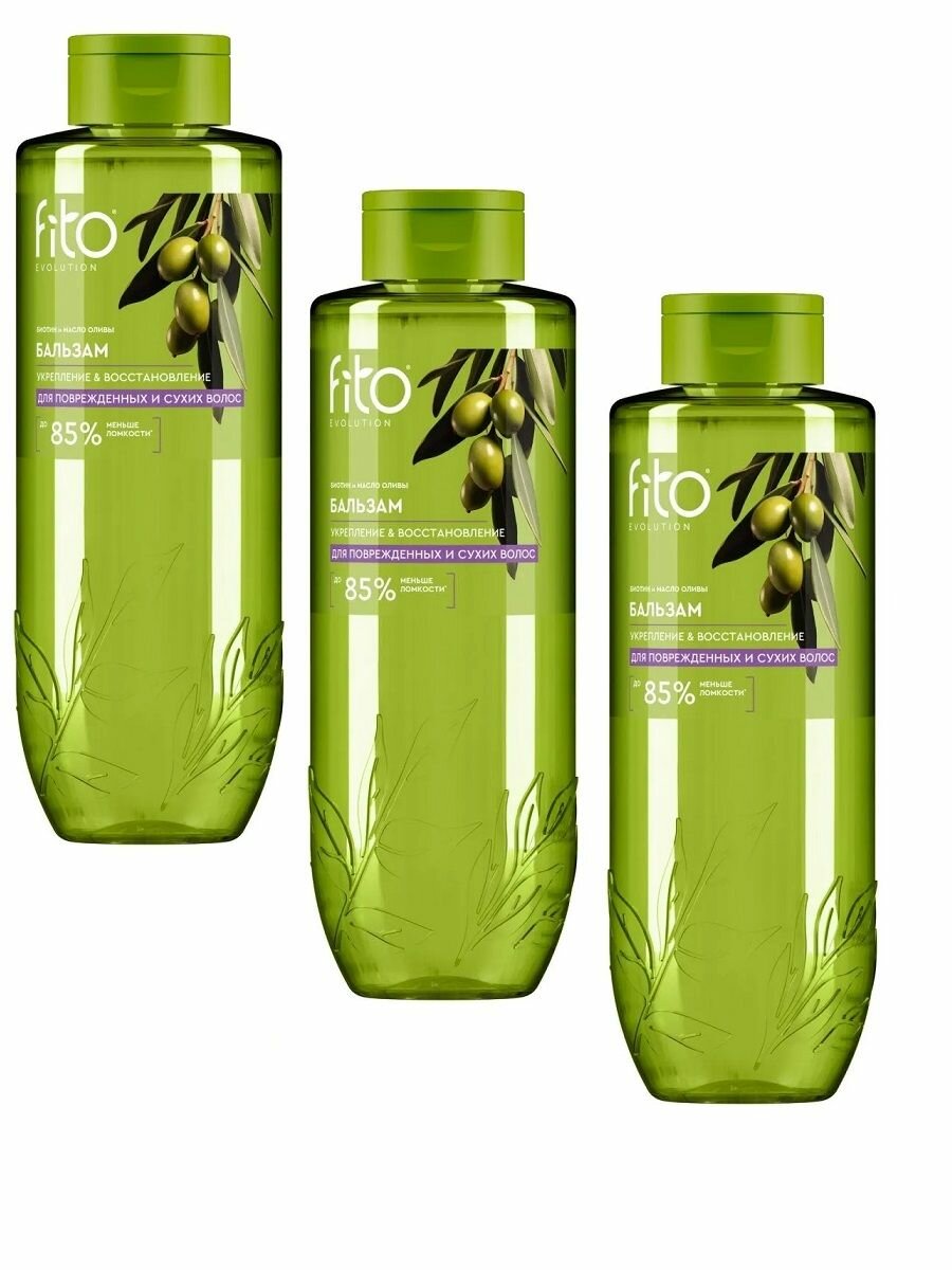 Бальзам Fito Evolution для поврежденных и сухих волос, укрепление и восстановление, 3 шт по 500 мл