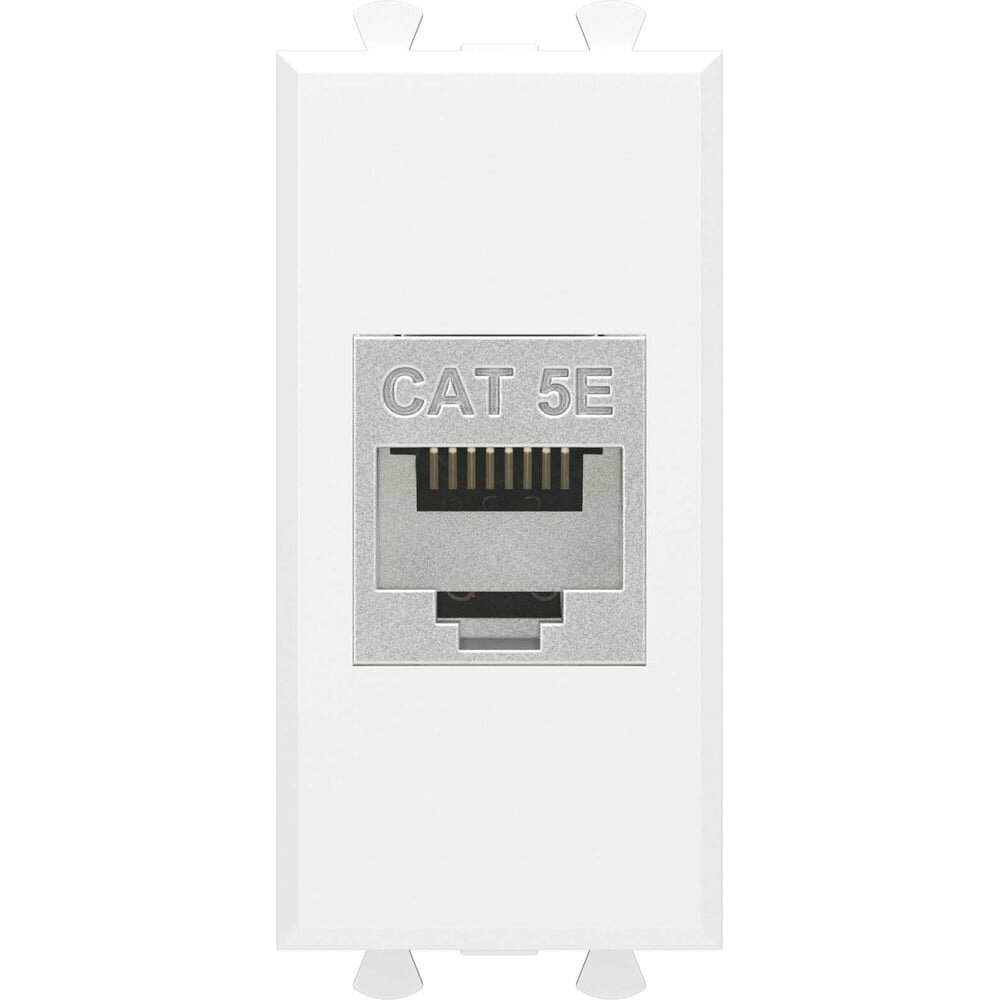 Компьютерная розетка DKC RJ 45, без шторки, модульная, кат.5е, экранированная, Avanti, Белое облако, 1 модуль, 1 шт. 4400761