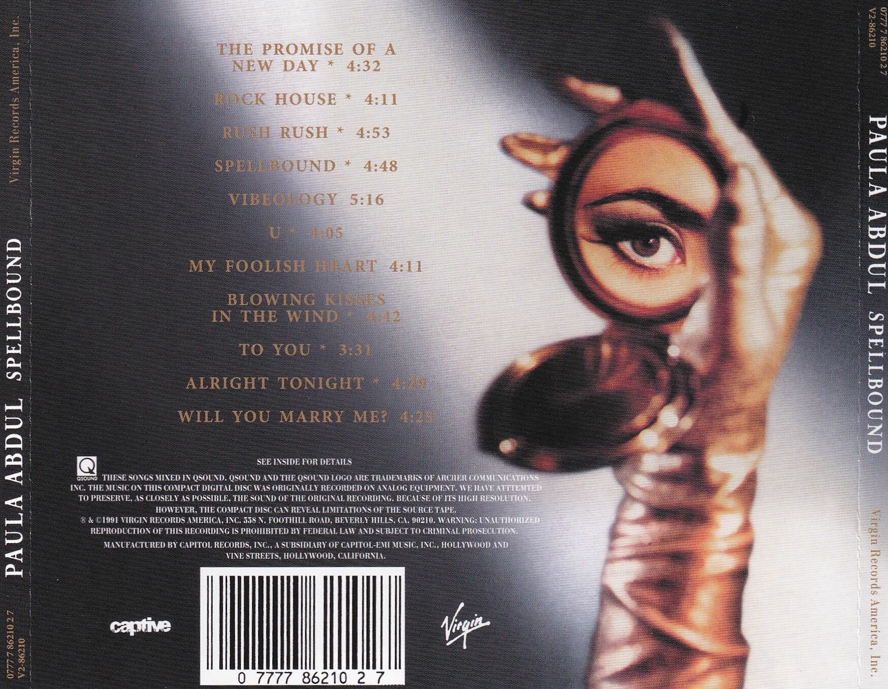 Paula Abdul - Spellbound, 1991, 4-page, CD-Аудио — фото 1