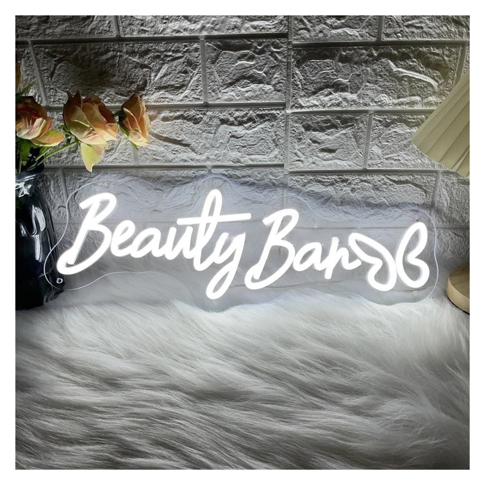 Светодиодная неоновая вывеска Beauty Bar с регулировкой яркости для кофейни или дома 50cmx18cm