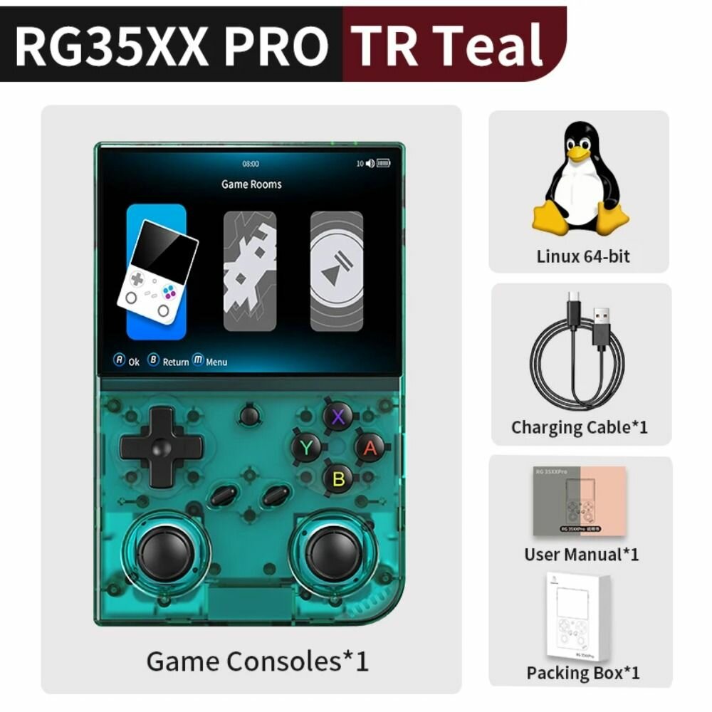 Anbernic RG 35XXPro Ретро-игровая консоль, портативный ностальгический аркадный автомат с двумя джойстиками