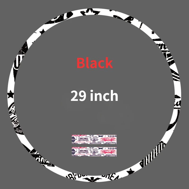 МТБ наклейки на колеса PVC 16 шт Черный, Black 29