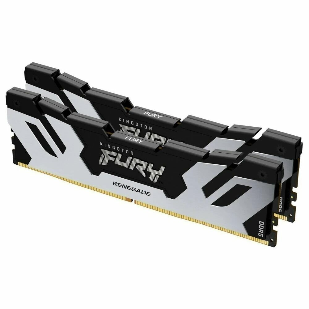 Оперативная память Kingston Fury Renegade, DDR5, 96Gb (2x48GB), 6000MHz, CL32, DIMM, с радиаторами, серебристый/черный
