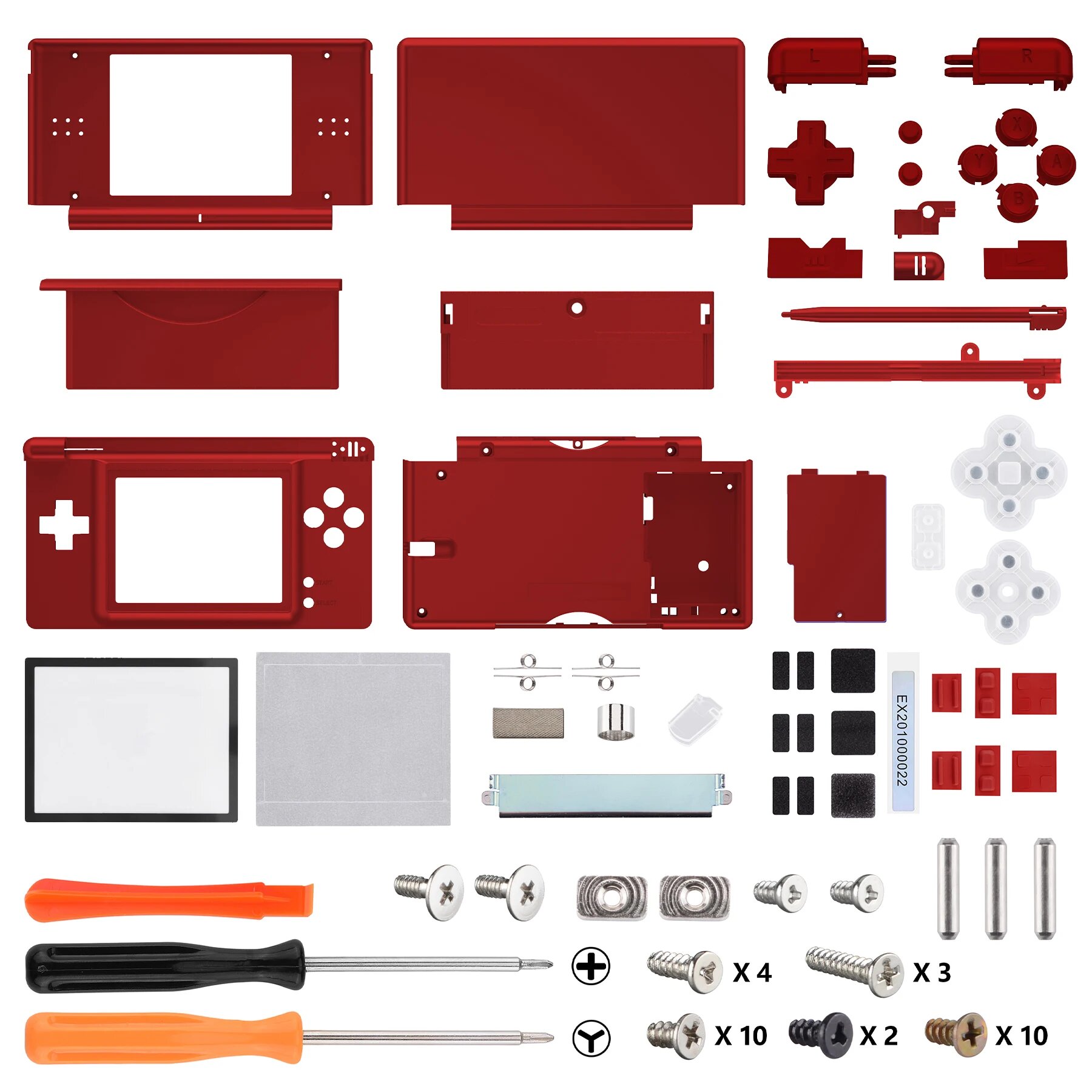 Корпус для Nintendo DS Lite eXtremeRate, Scarlet Red