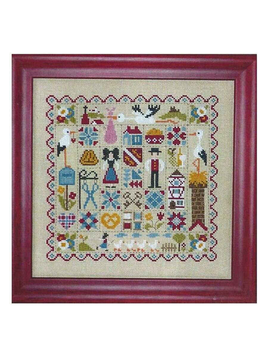 Hабор для вышивания Amishop Швейные машины и инструменты, 16CT Aida, 19 x 19 см, 117 x 117 стежка, 12 цветов