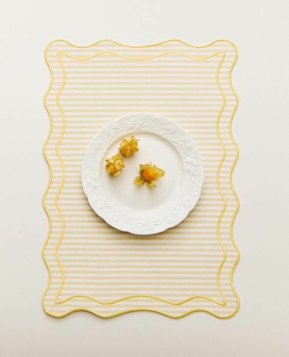 Хлопковая салфетка под тарелку ZARA HOME CULINARY-ICE CREAM 9247/023/300- 35x50 см , цвет желтый