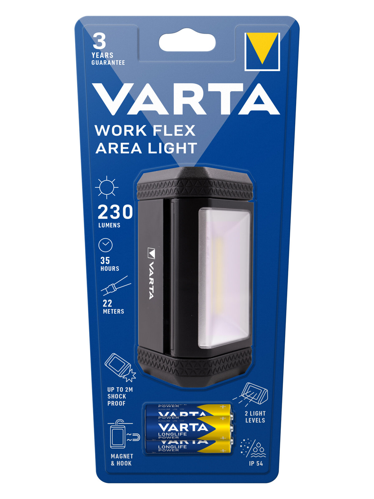 Фонарь светодиодный VARTA WORK FLEX AREA LIGHT с батарейками