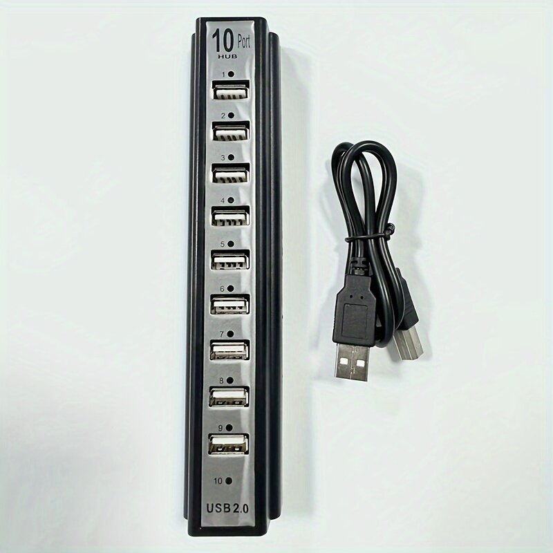 USB-хаб на 10 портов, USB 2.0 хаб, USB-удлинитель, разветвитель, USB-адаптер, быстрая зарядка/передача данных, многопортовый кабель для расширения данных