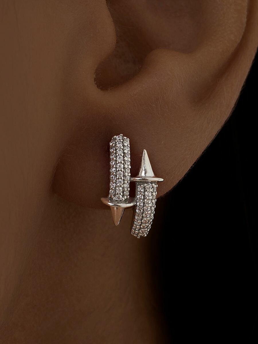 Серьги, 925 проба, фианит