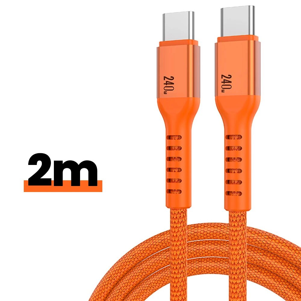 Кабель USB типа C к типу C, 240 Вт, кабель для быстрой зарядки PD 3,1, кабель для передачи данных 2m