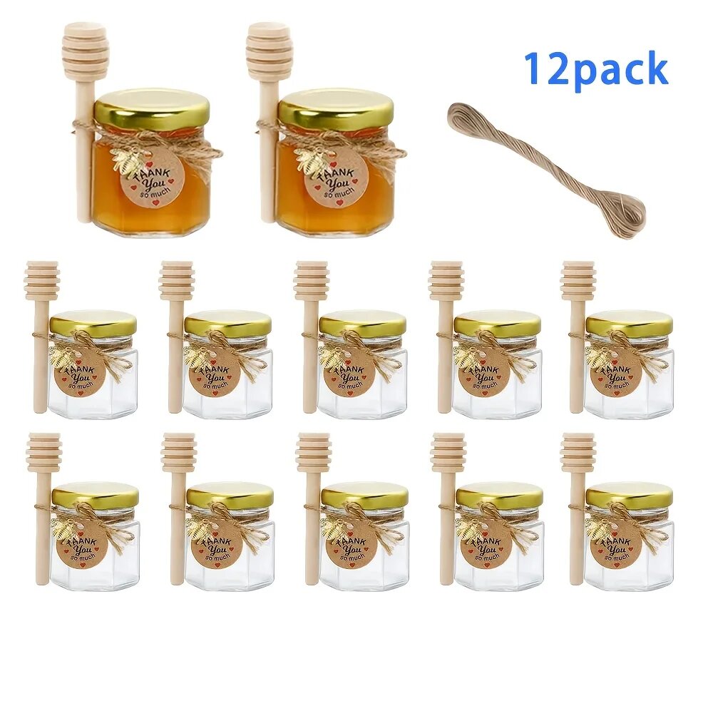 Стеклянные мини-баночки для меда (12/20/30/50/60 шт.) 45Ml-12Pack
